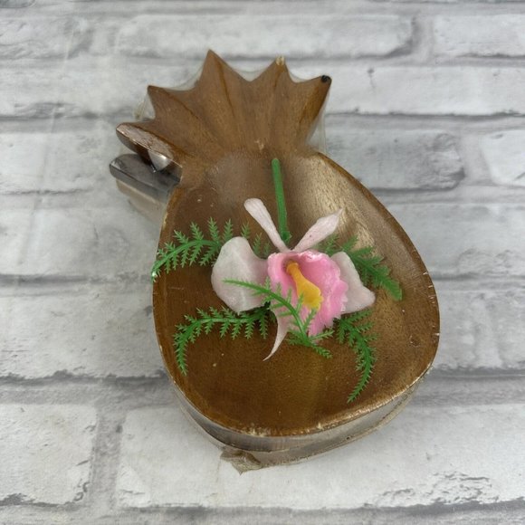 Dining | Pineapple Hand Carved Trinket Dish Set Of 4 Tiki Made In ...